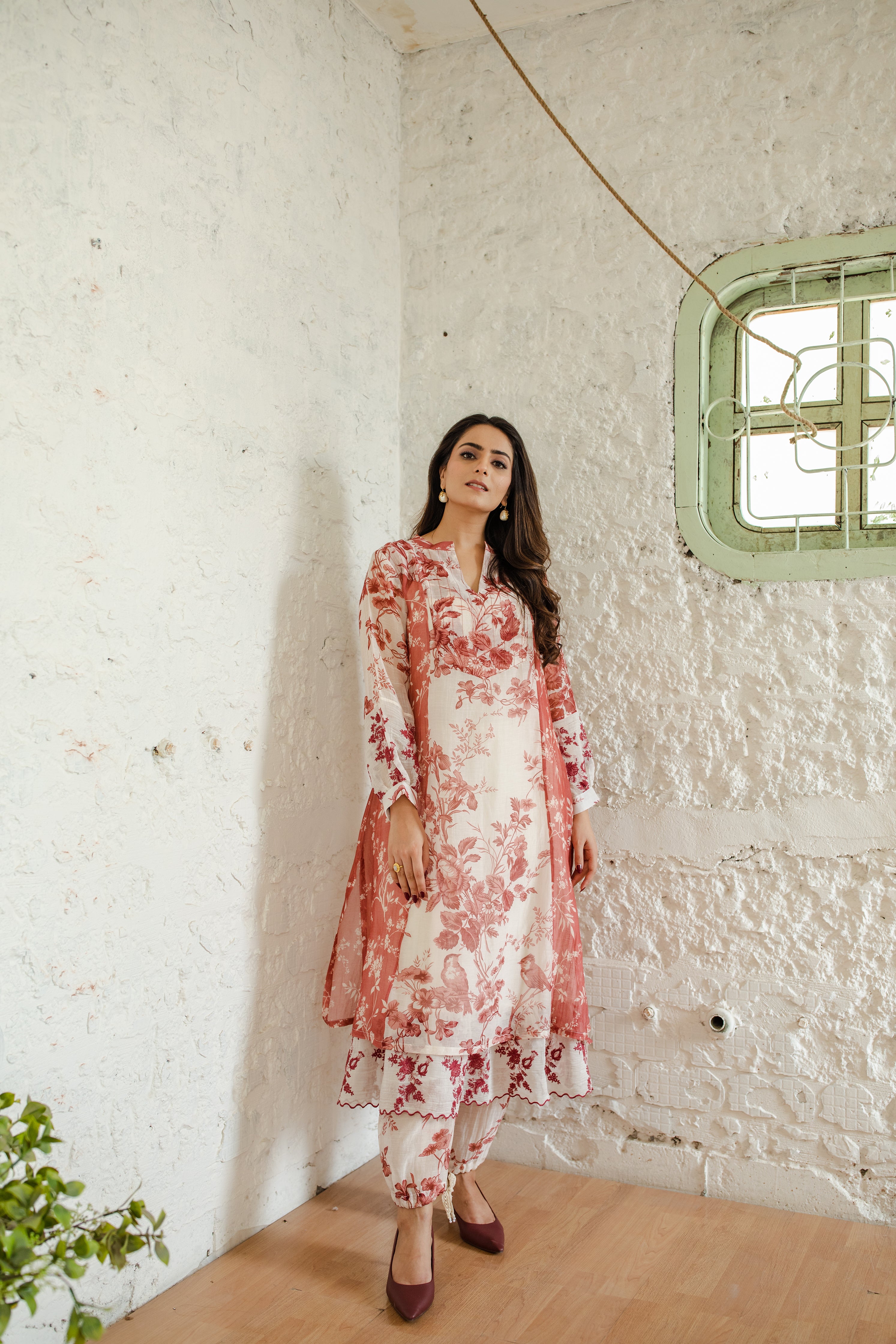 Meethi Reet Lal Mithas - set of 3 - kurta, pant and dupatta – Naaz By Noor